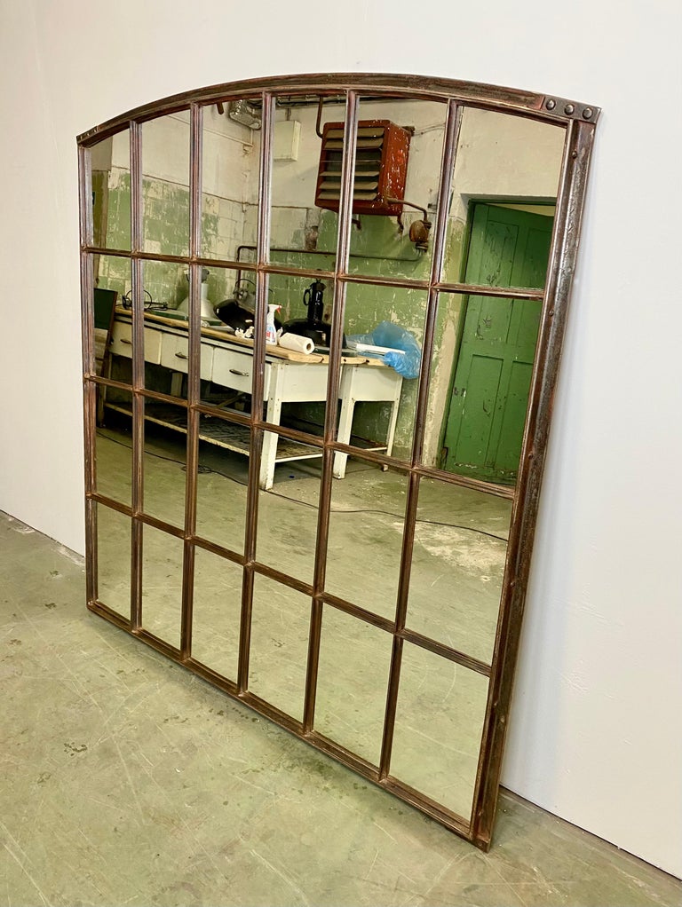 Large Industrial Cast Iron Window with Mirror, 1930s at 1stDibs
