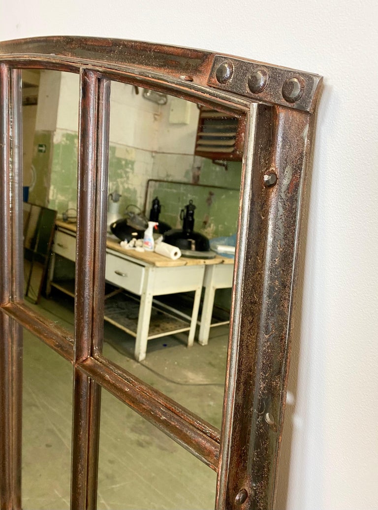 Large Industrial Cast Iron Window with Mirror, 1930s at 1stDibs