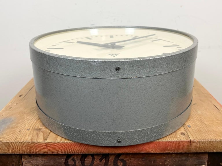 Large Industrial Double Sided Railway or Factory Clock from Pragotron ...