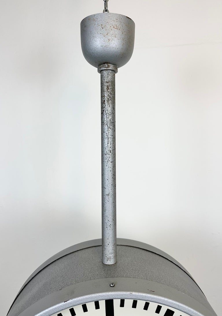 Large Industrial Double Sided Railway or Factory Clock from Pragotron ...