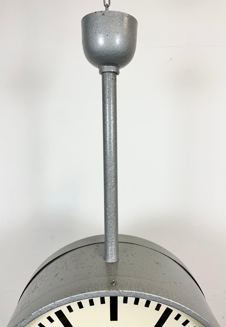 Large Industrial Double Sided Railway or Factory Clock from Pragotron ...