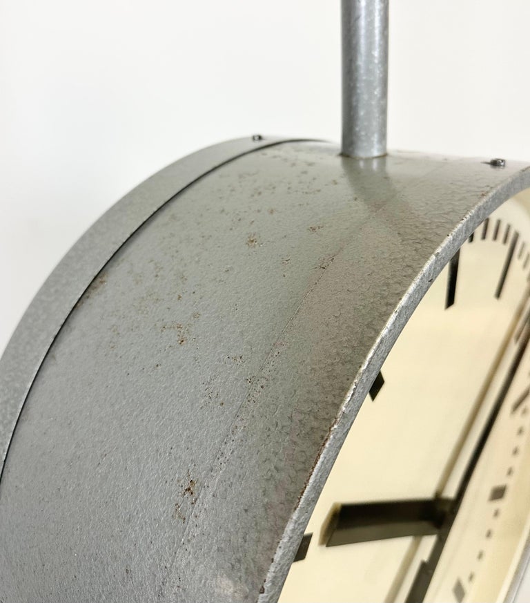 Large Industrial Double Sided Railway or Factory Clock from Pragotron ...