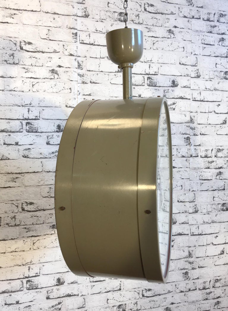 Large Industrial Double-Sided Railway or Factory Clock from Pragotron ...
