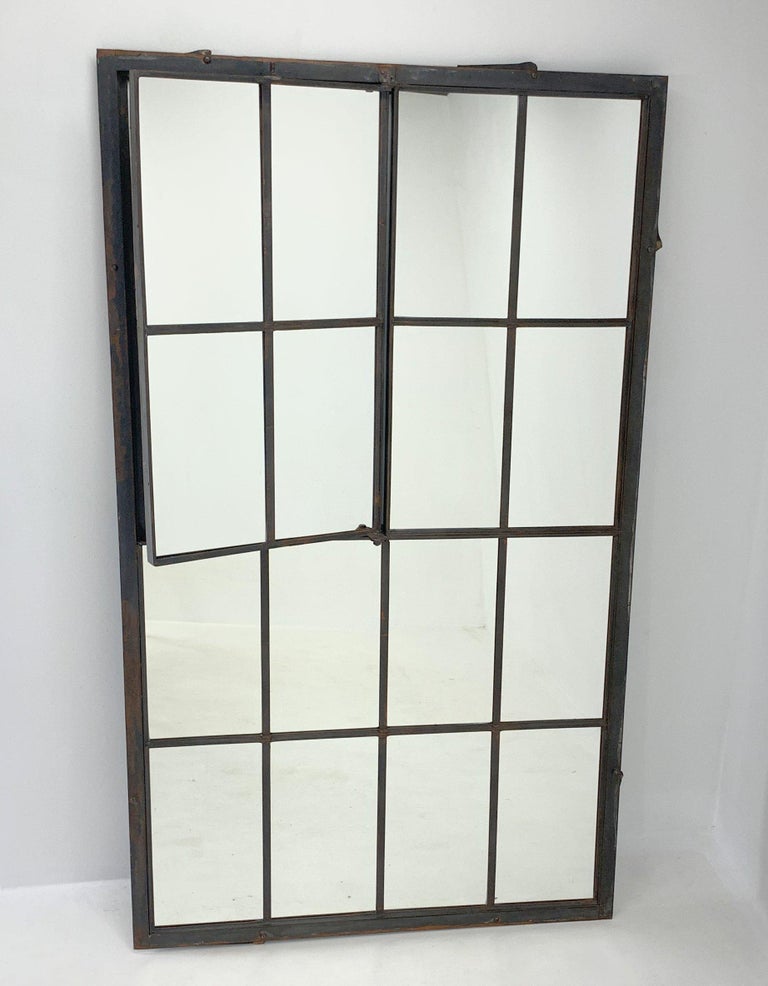 Large Industrial Factory Iron Window Converted to Mirror at 1stDibs ...