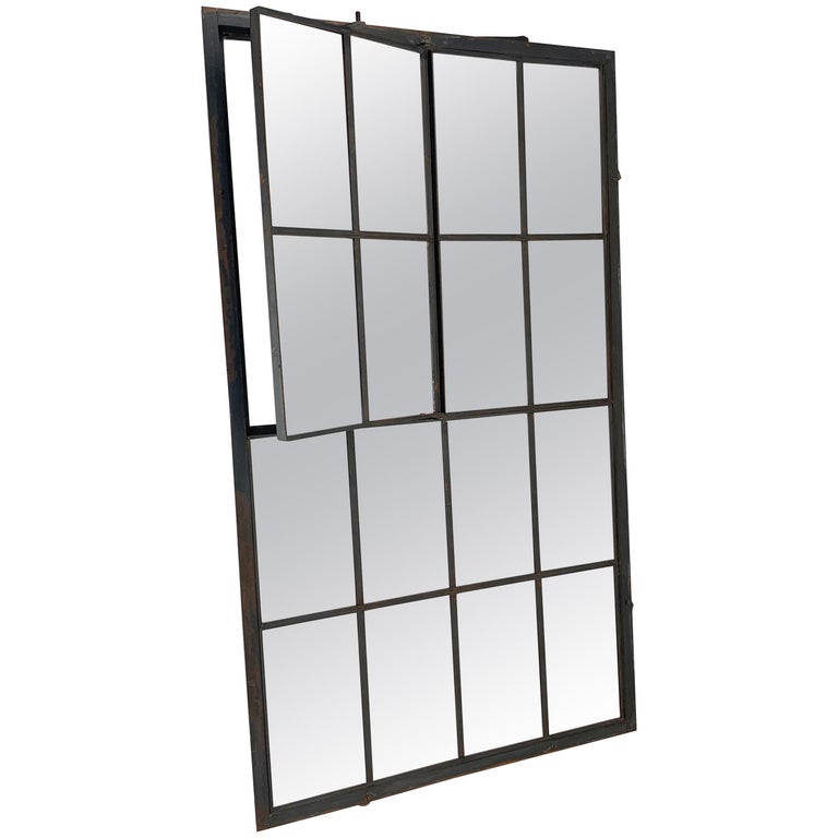 Large Industrial Factory Iron Window Converted to Mirror at 1stDibs ...