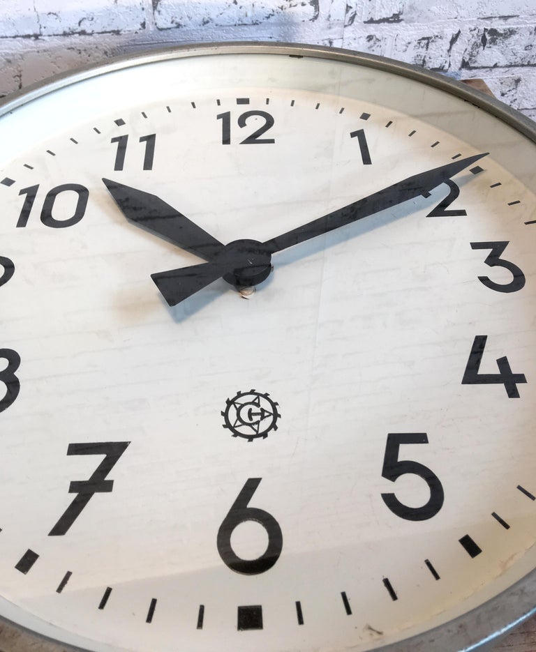 Large Industrial Factory Wall Clock From Chronotechna, 1950s at 1stDibs