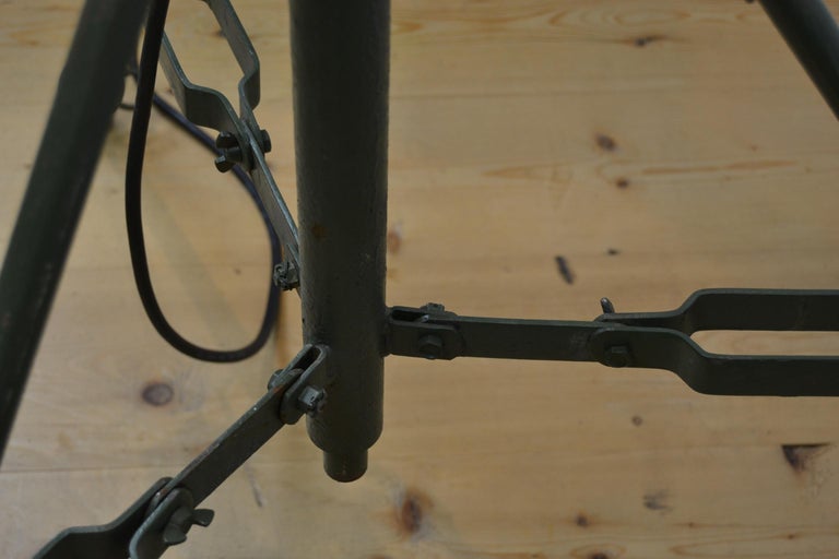 Large Industrial Floor Lamp, Military Spotlight, Army Green Painted ...