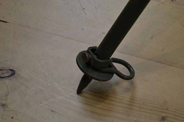 Large Industrial Floor Lamp, Military Spotlight, Army Green Painted ...