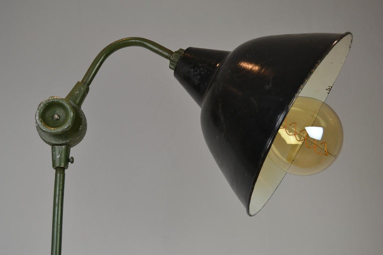 Large Industrial Floor Lamp, Military Spotlight, Army Green Painted ...