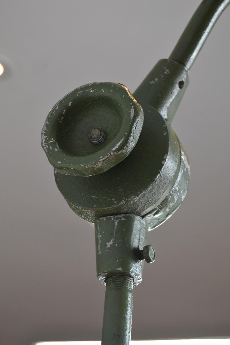 Large Industrial Floor Lamp, Military Spotlight, Army Green Painted ...