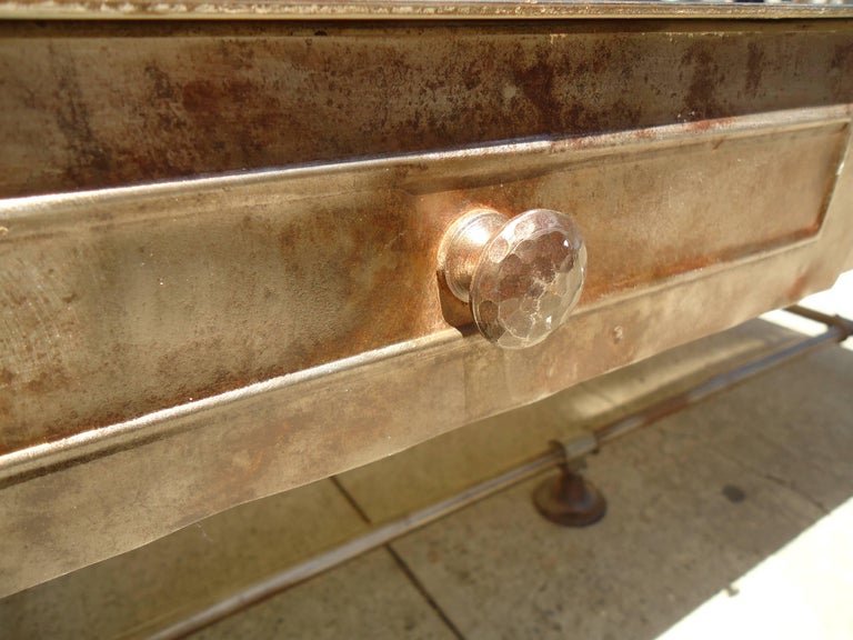 Large Industrial Metal Desk For Sale at 1stDibs | large metal desk ...