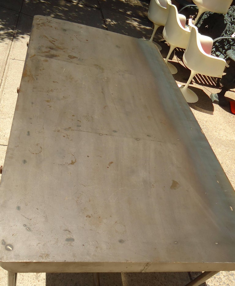 Large Industrial Metal Desk For Sale at 1stDibs | large metal desk ...
