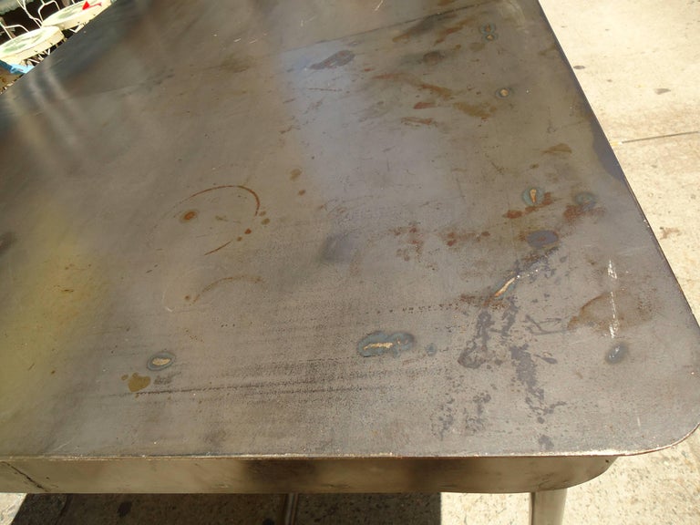 Large Industrial Metal Desk For Sale at 1stDibs | large metal desk ...