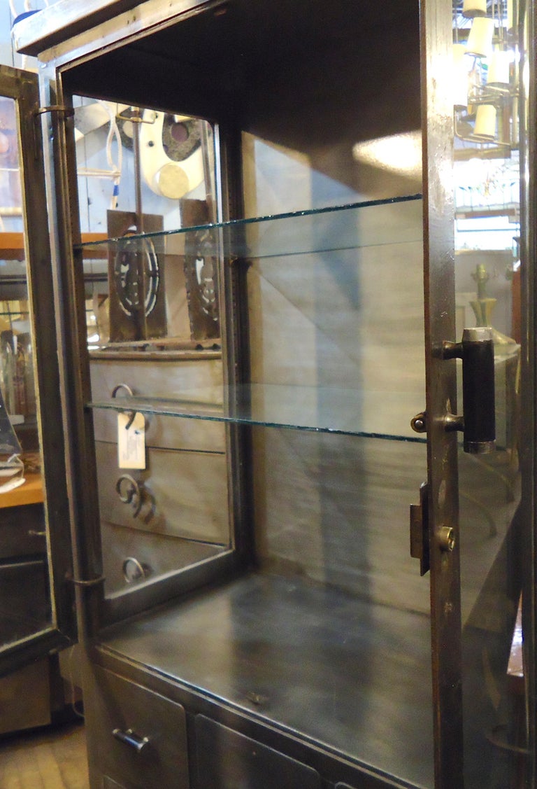 Large Industrial Metal Display Cabinet For Sale at 1stDibs