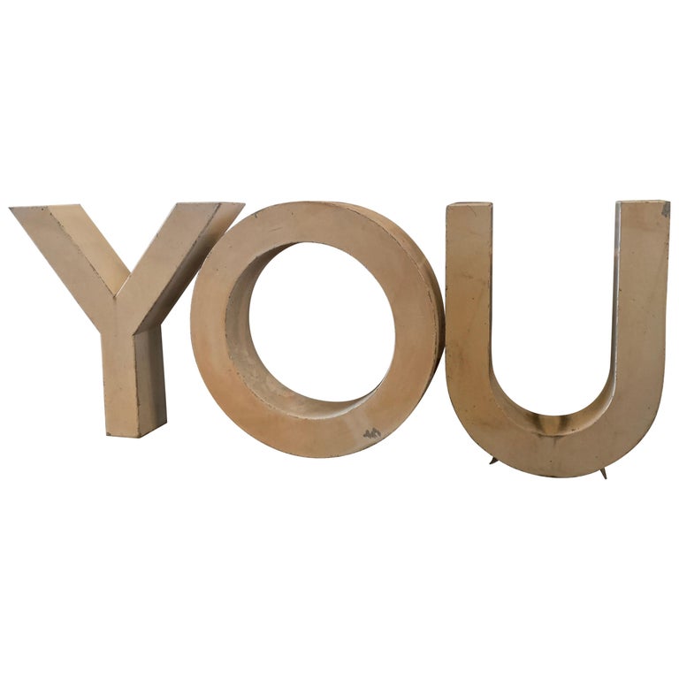 Large Industrial Metal Marquee Letters YOU Set For Sale at 1stDibs ...