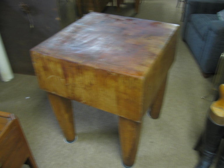 Large Industrial Size Maple Butchers Block Table at 1stDibs