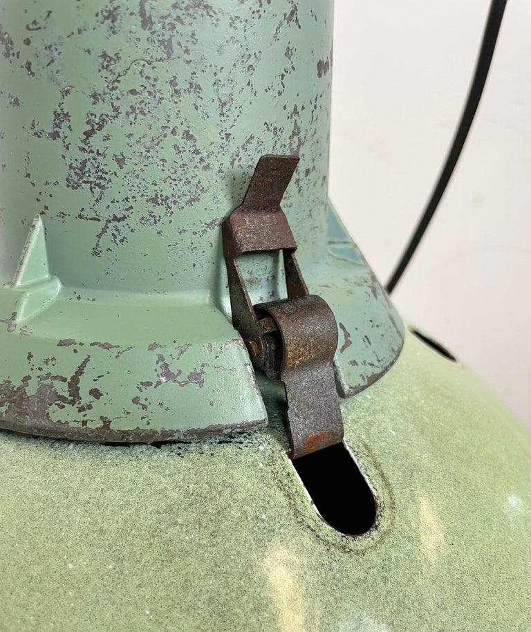 Large Industrial Soviet Green Enamel Pendant Light, 1960s For Sale at ...