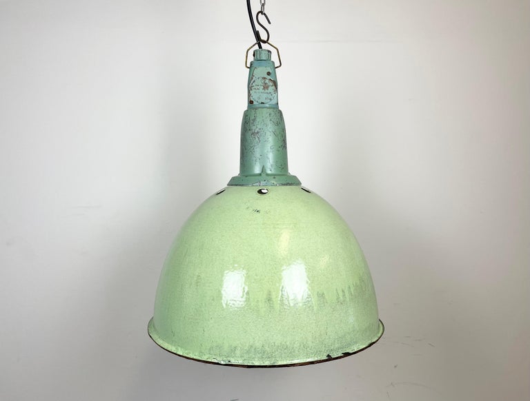 Large Industrial Soviet Green Enamel Pendant Light, 1960s For Sale at ...