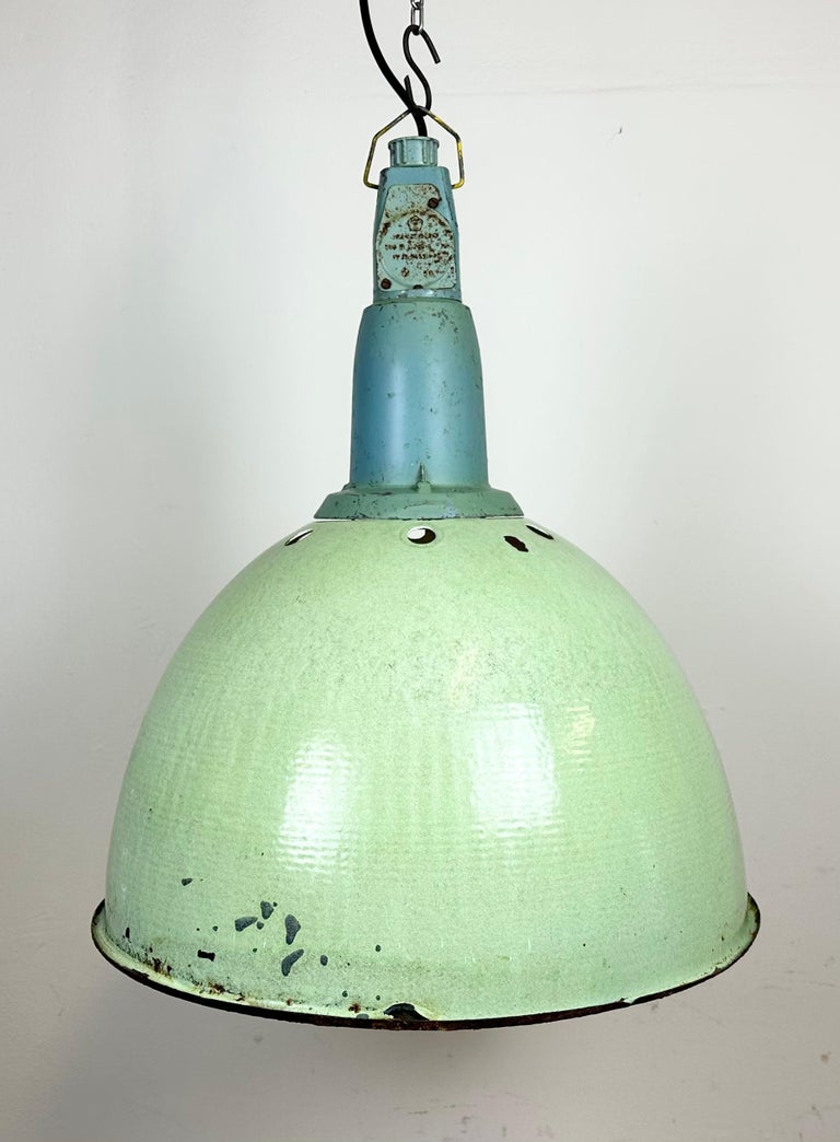 Large Industrial Soviet Green Enamel Pendant Light, 1960s For Sale at ...