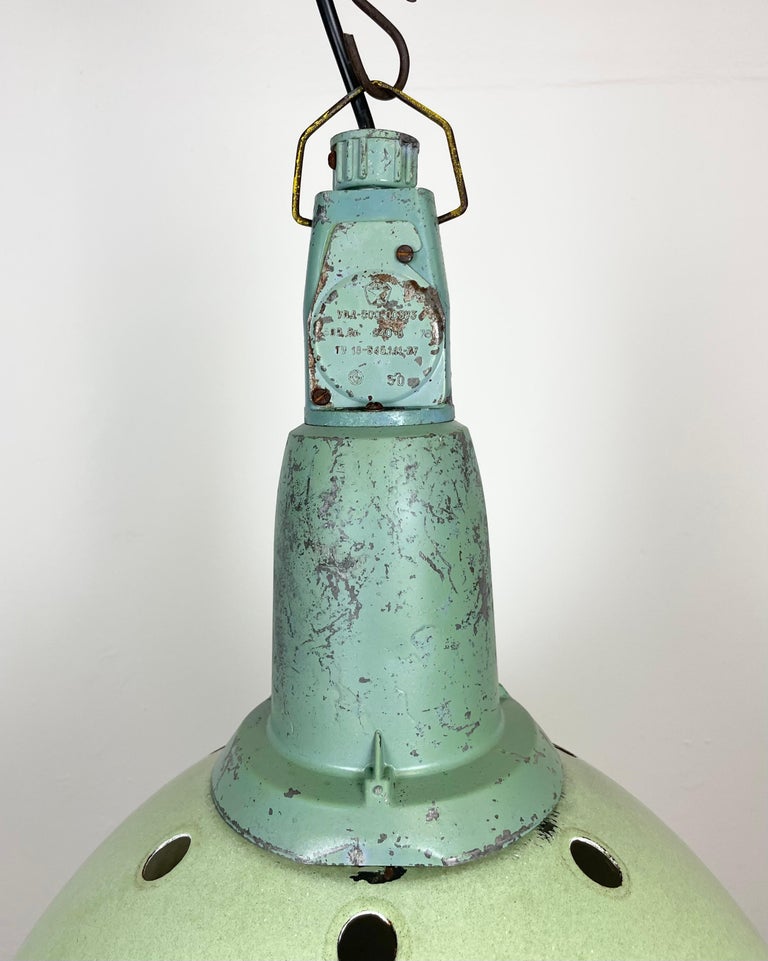 Large Industrial Soviet Green Enamel Pendant Light, 1960s For Sale at ...
