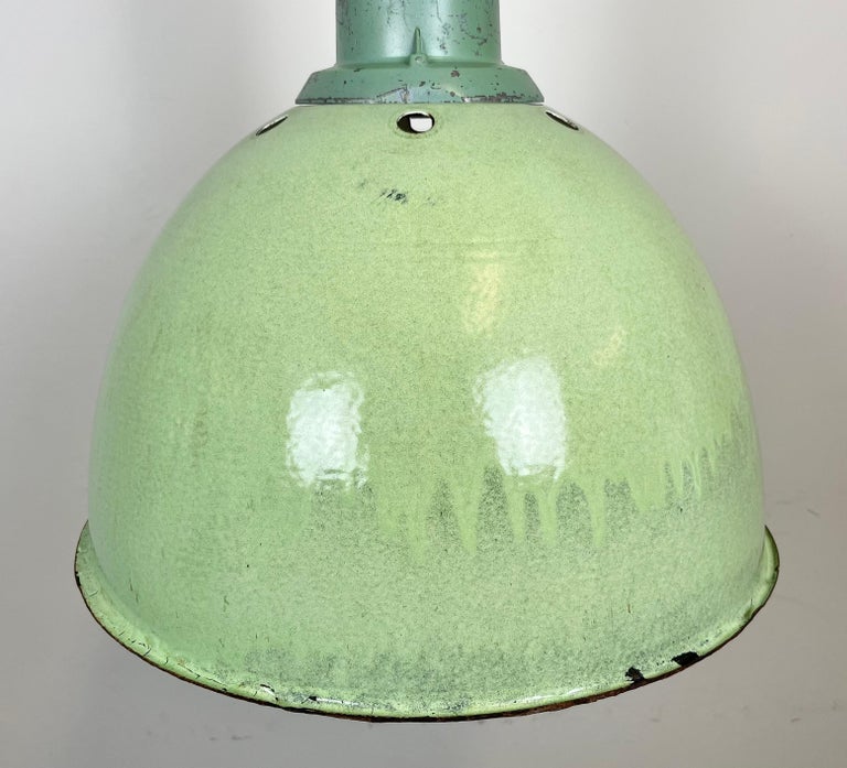 Large Industrial Soviet Green Enamel Pendant Light, 1960s For Sale at ...