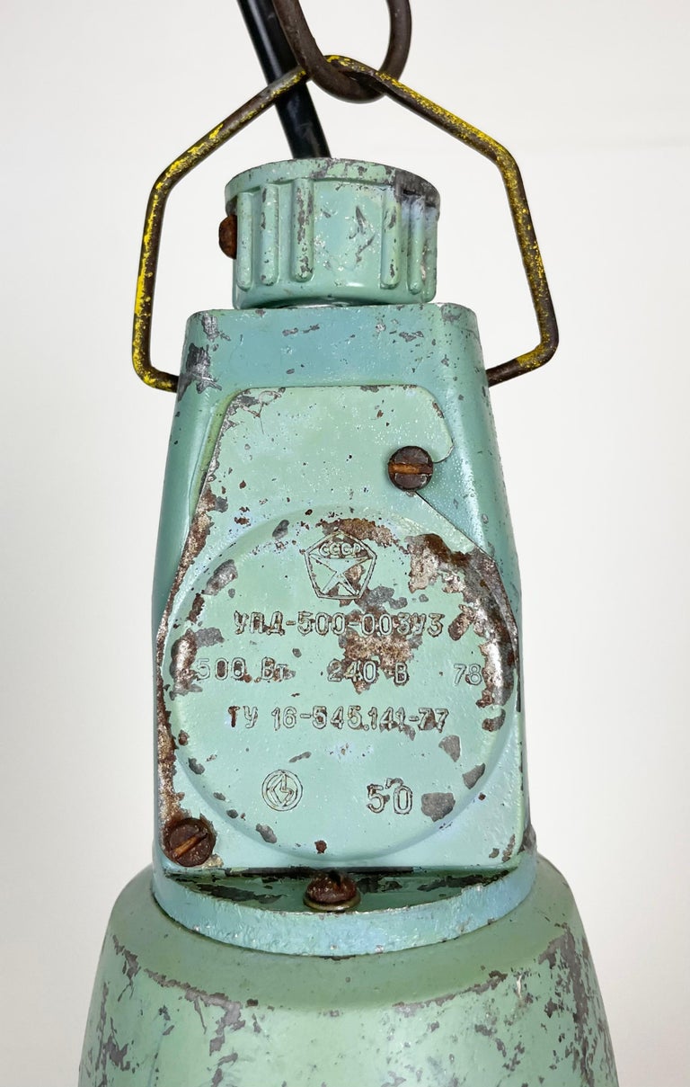 Large Industrial Soviet Green Enamel Pendant Light, 1960s For Sale at ...