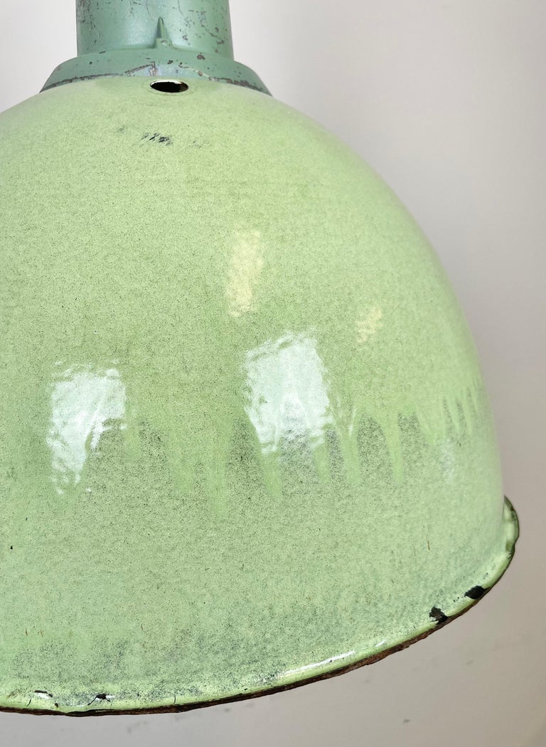 Large Industrial Soviet Green Enamel Pendant Light, 1960s For Sale at ...