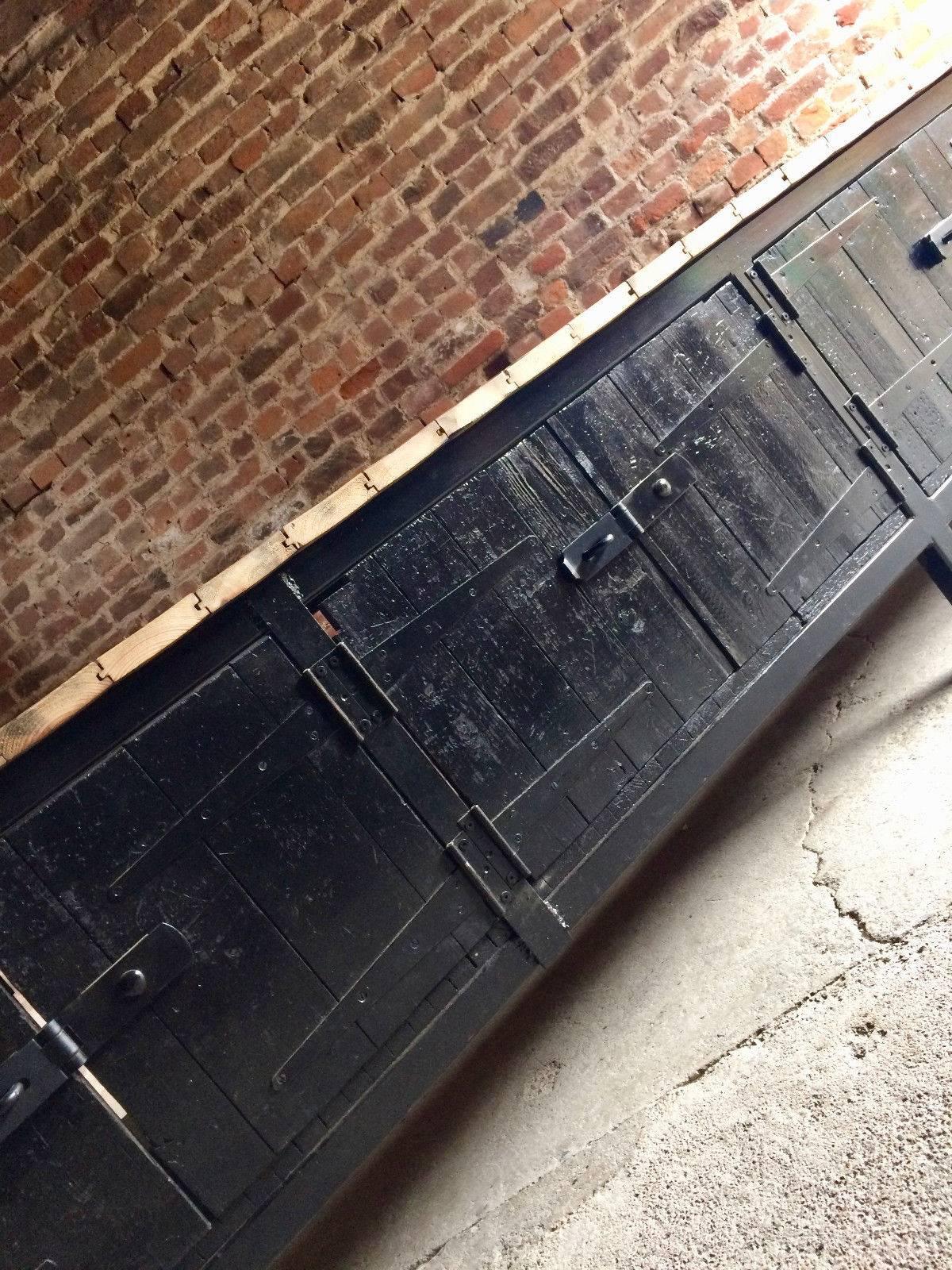 Large Industrial Steel Workbench Sideboard Loft Style No. 2 of Pair at ...