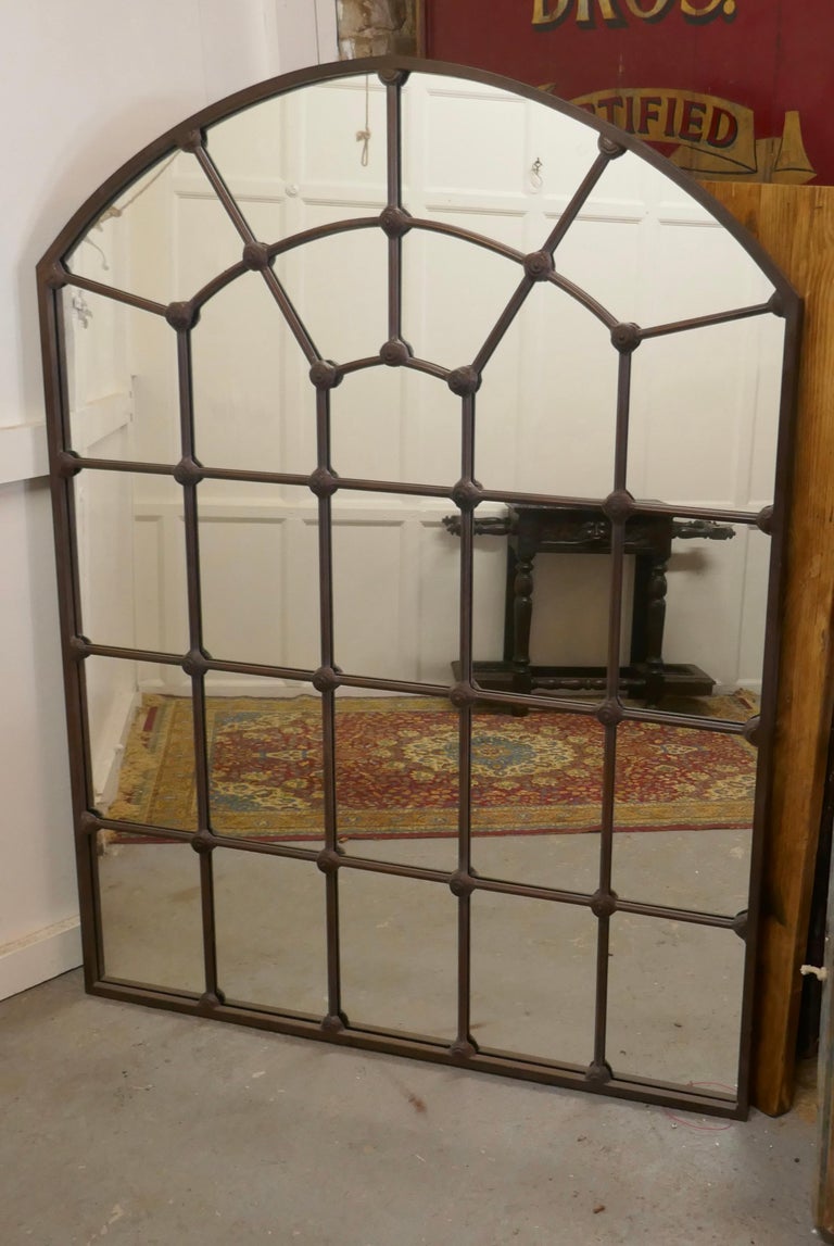 Large Industrial Style French Window Mirror For Sale at 1stDibs
