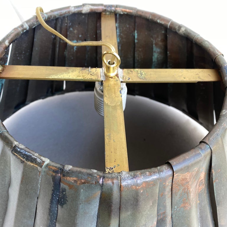 Large Industrial Vintage Copper Pendant In Shape Of A Lamp Shade For ...