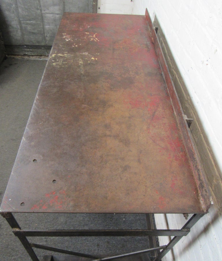 Large Industrial Work Table For Sale at 1stDibs