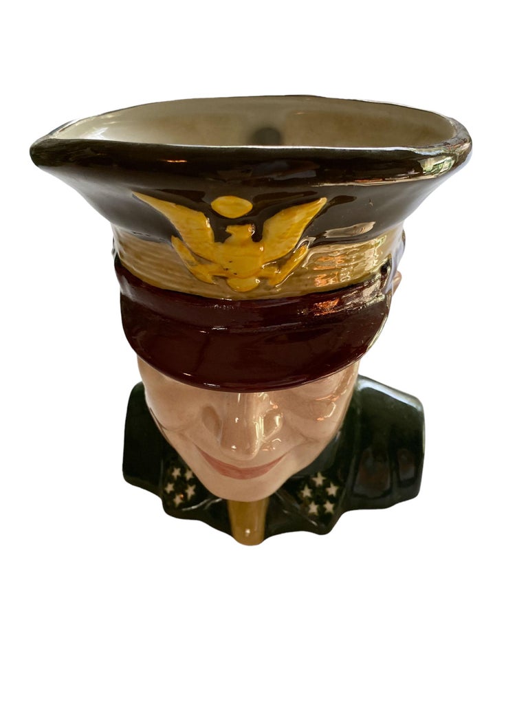 Large Ironstone General Dwight D. Eisenhower Toby Mug For Sale at 1stDibs