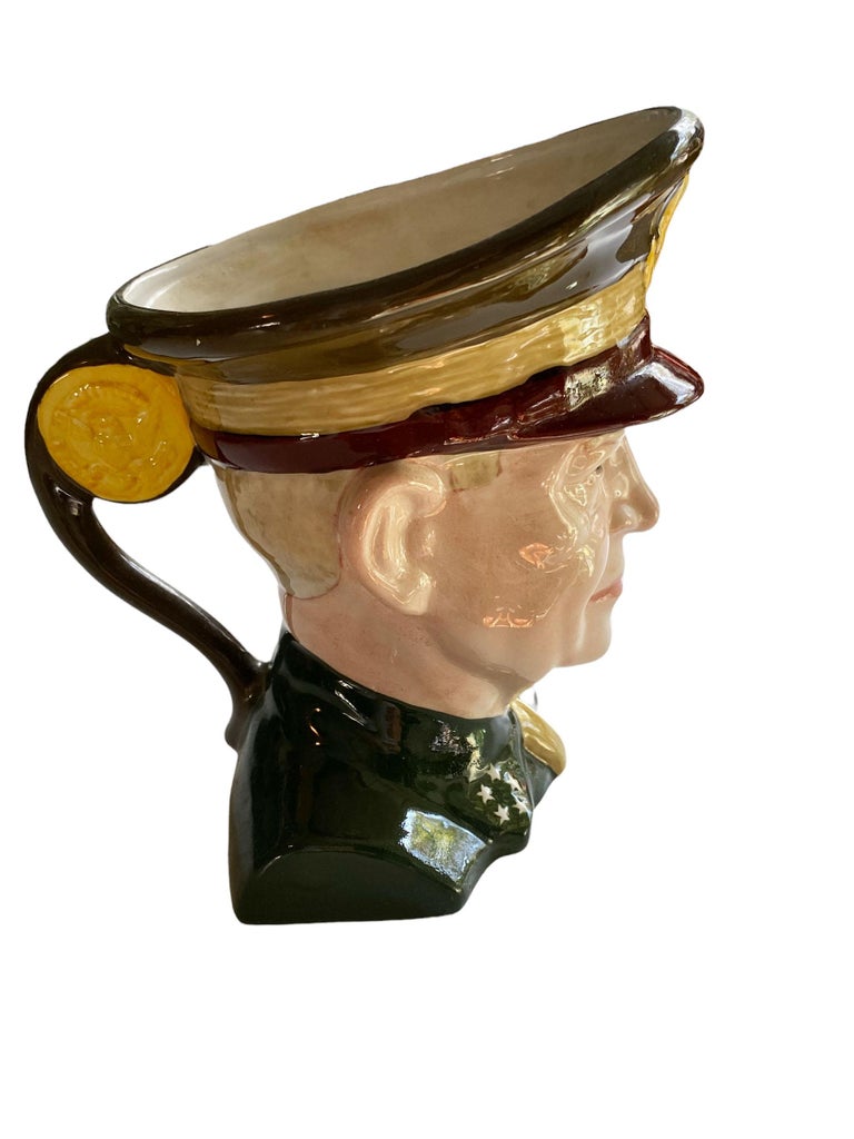 Large Ironstone General Dwight D. Eisenhower Toby Mug For Sale at 1stDibs