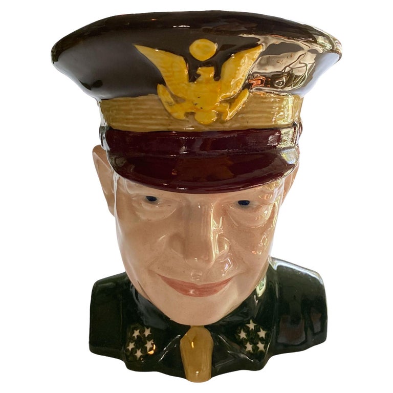 Large Ironstone General Dwight D. Eisenhower Toby Mug For Sale at 1stDibs