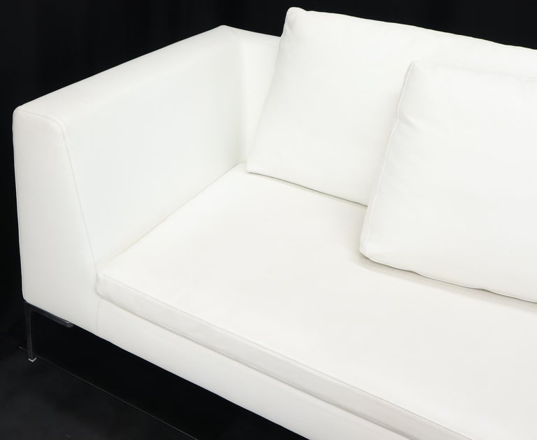 Large Italian 2 Pcs White Leather B&B Italia Charles Sofa at 1stDibs ...