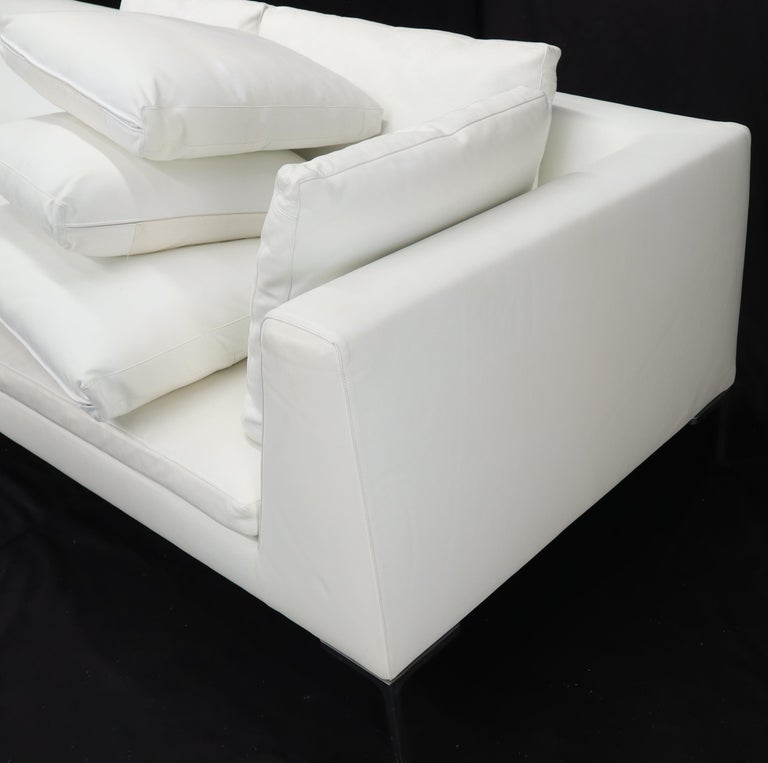 Large Italian 2 Pcs White Leather B&B Italia Charles Sofa at 1stDibs ...