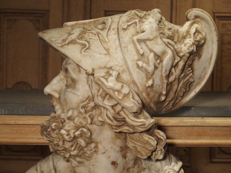 Large Italian Alabaster Bust of Menelaus, King of Sparta at 1stDibs