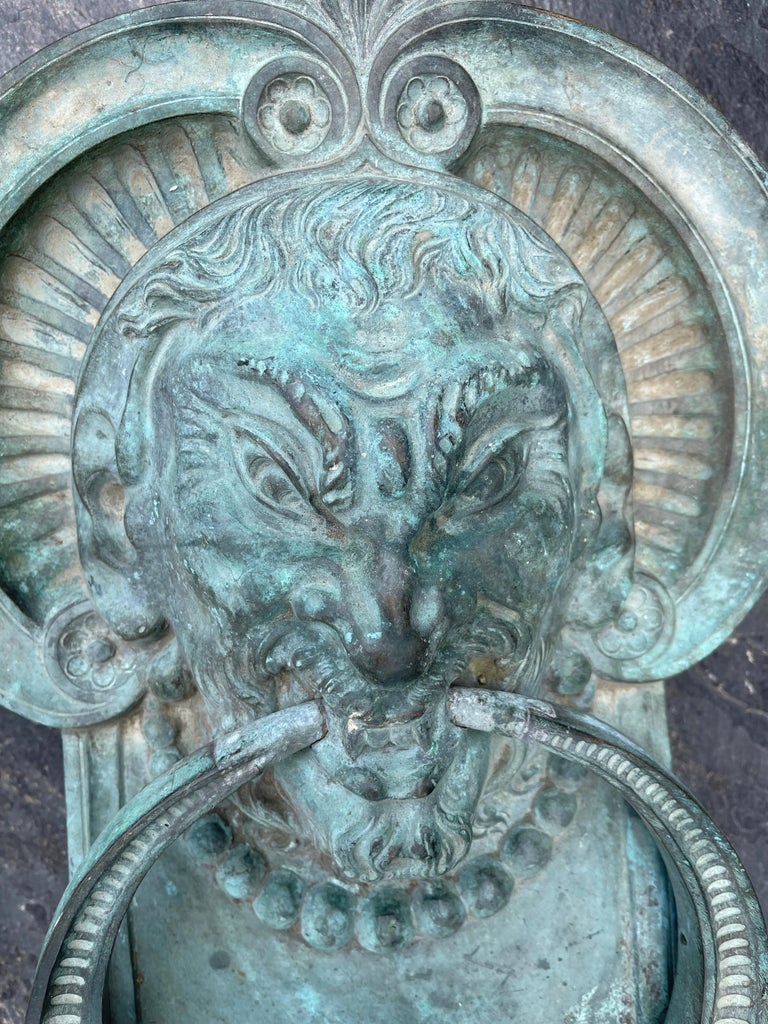 Large Italian Antique Monumental Bronze Demon / Devilish Sculpture Door ...