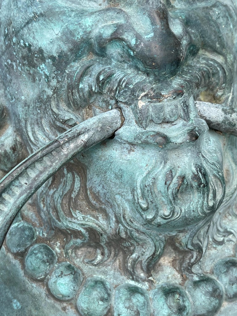 Large Italian Antique Monumental Bronze Demon / Devilish Sculpture Door ...