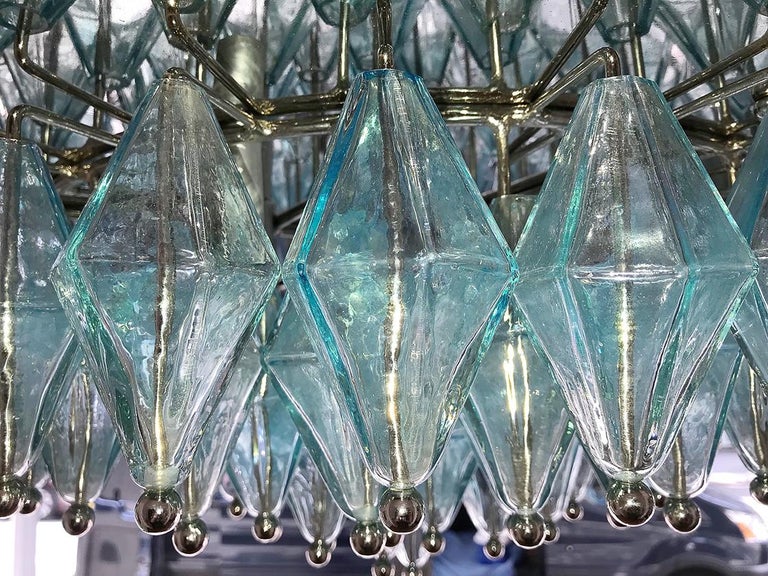 Large Italian Blue Glass Light Fixture For Sale at 1stDibs