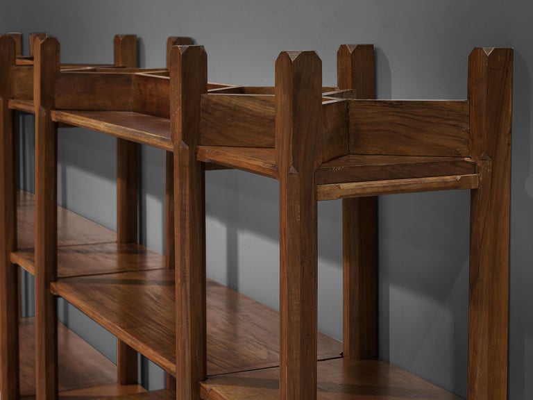 Large Italian Bookcase with Cabinets and Carved Details in Walnut For ...