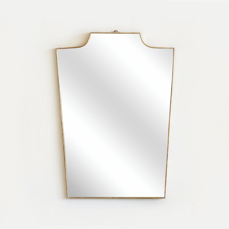 Large Italian Brass Mirror at 1stDibs