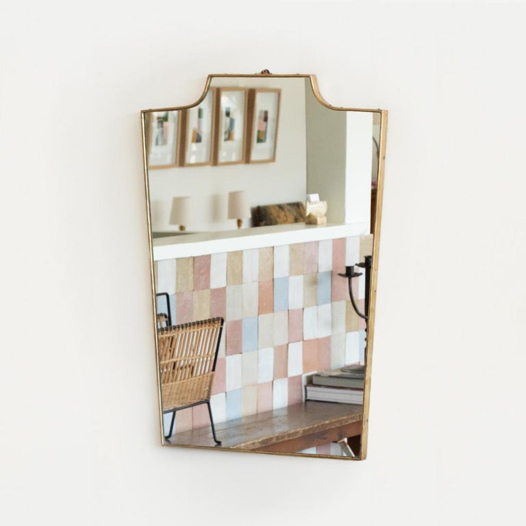 Large Italian Brass Mirror at 1stDibs