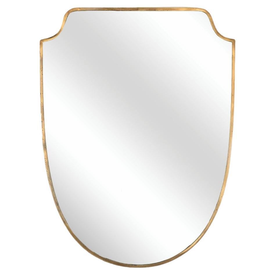 Midcentury Italian Shield Shape Mirror at 1stDibs