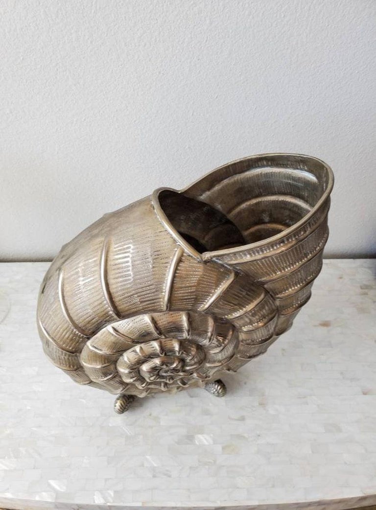 Large Italian Buccellati Style Nautilus Shell Vase For Sale at 1stDibs