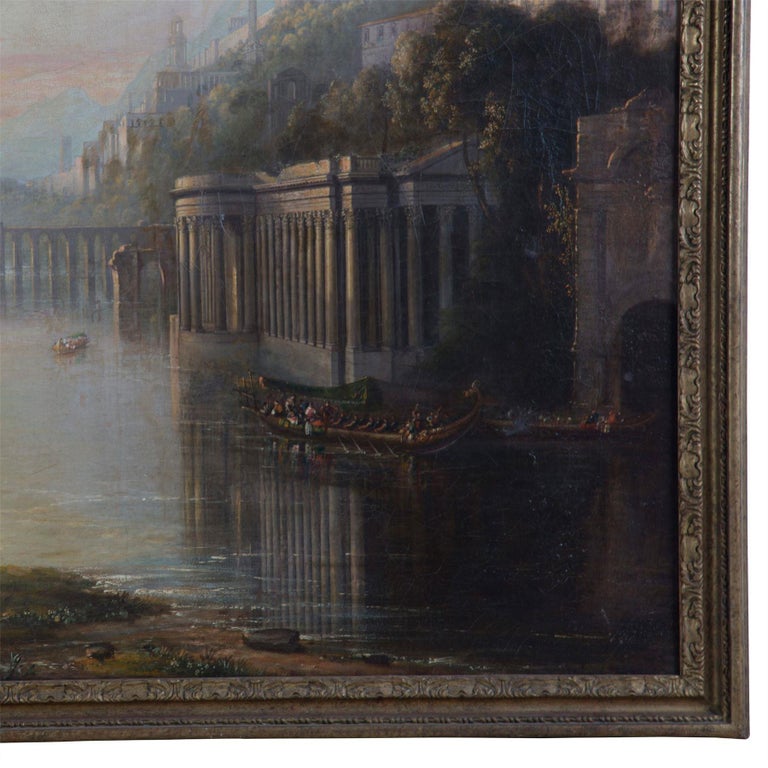 Large Italian Capriccio Oil Painting at 1stDibs