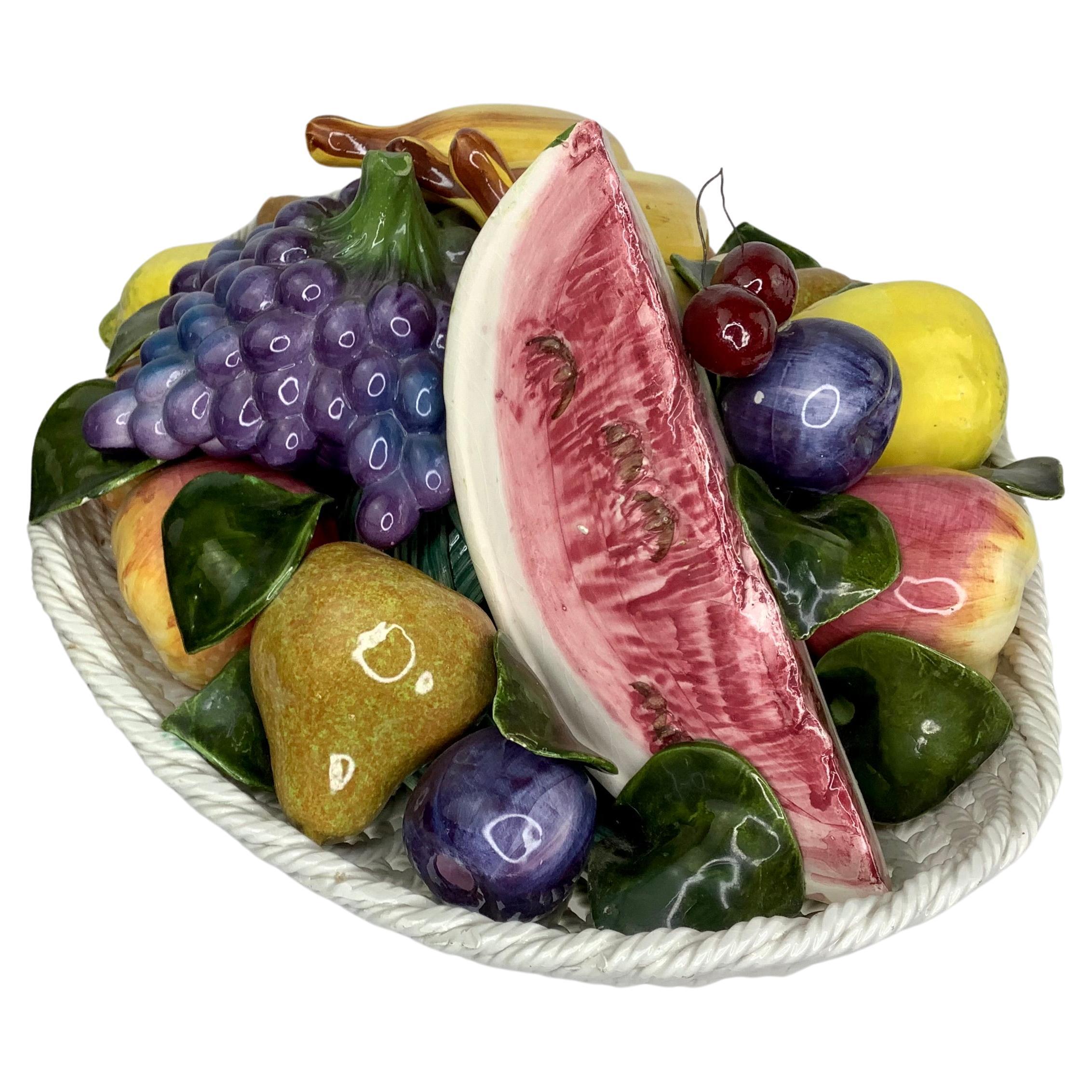 Large Italian Ceramic Fruit Form Basket For Sale at 1stDibs