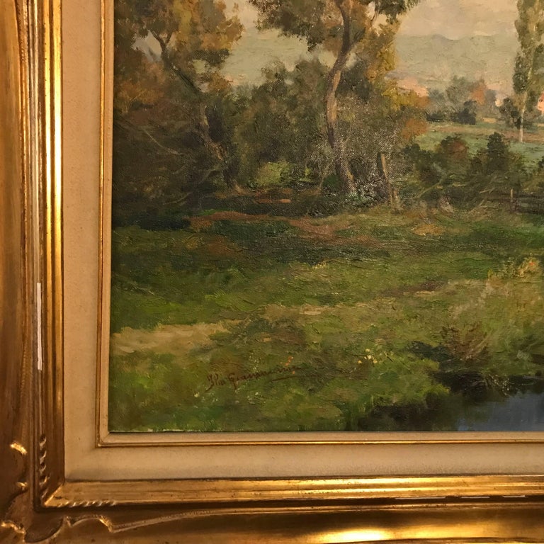 Large Italian Countryside Landscape Signed by Ilio Giannaccini 1950 ...
