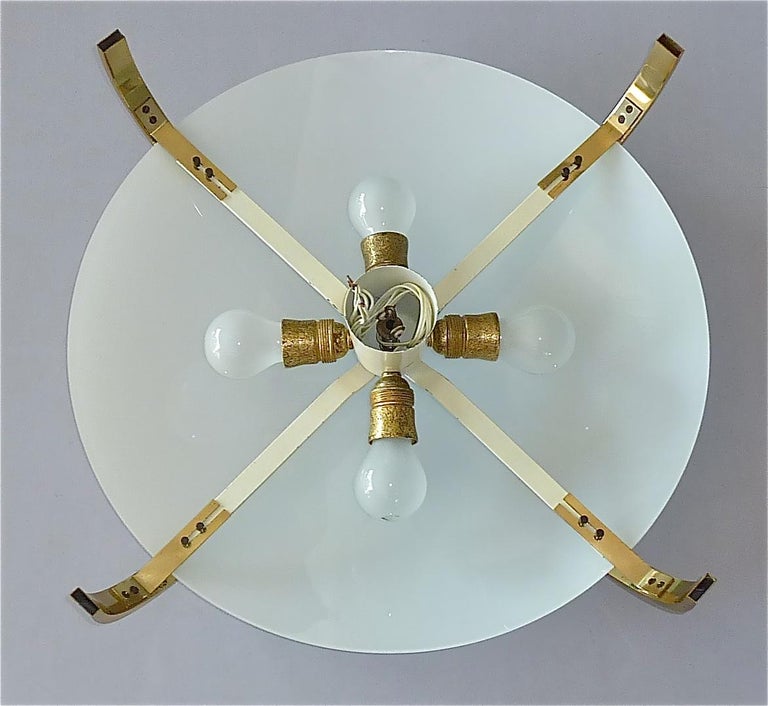 Large Italian Flush Mount Angelo Lelii Arredoluce 1950s Lamp White ...