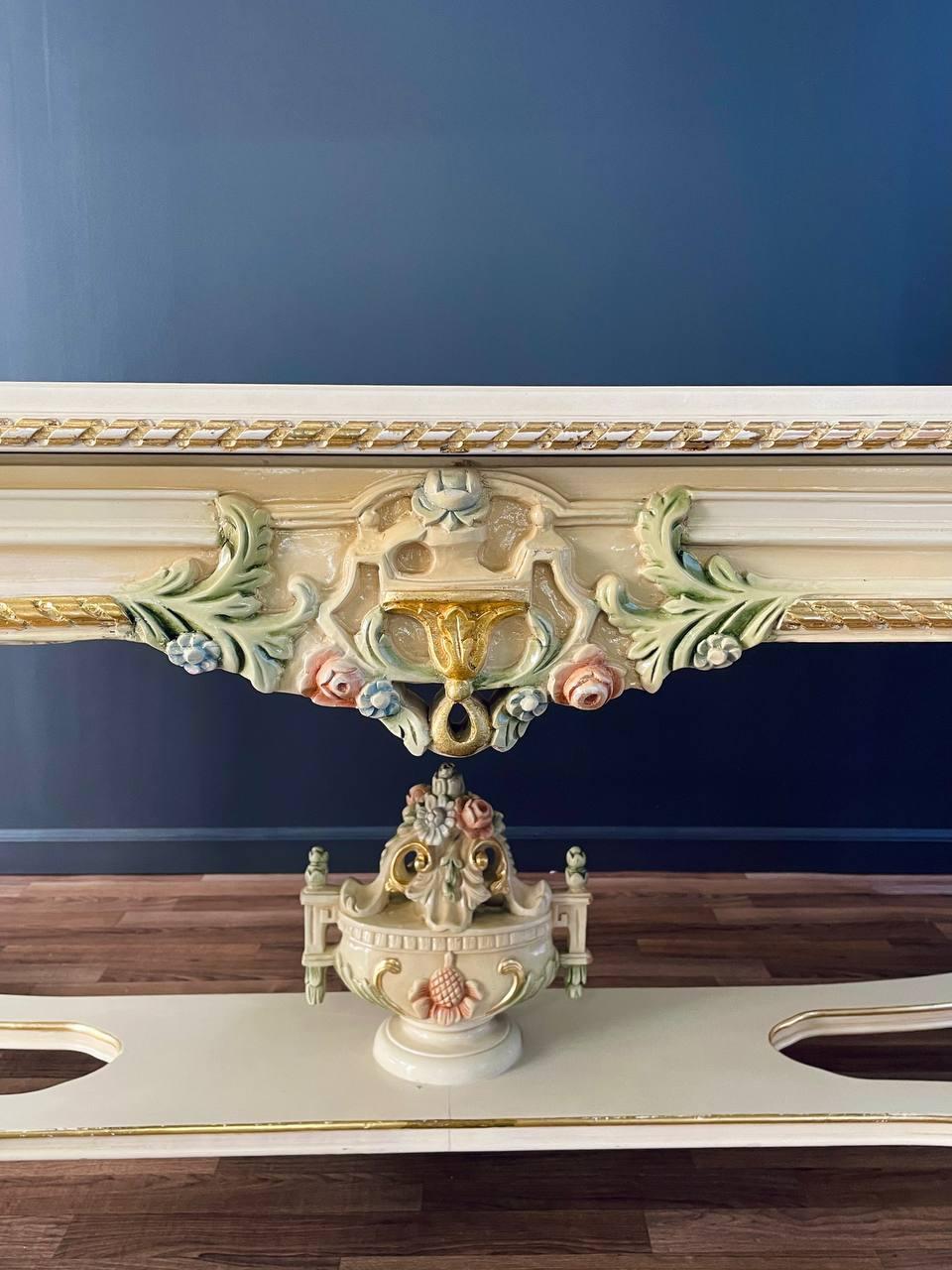 Large Italian French Louis XVI Style Painted and Parcel-Gilt Dining ...